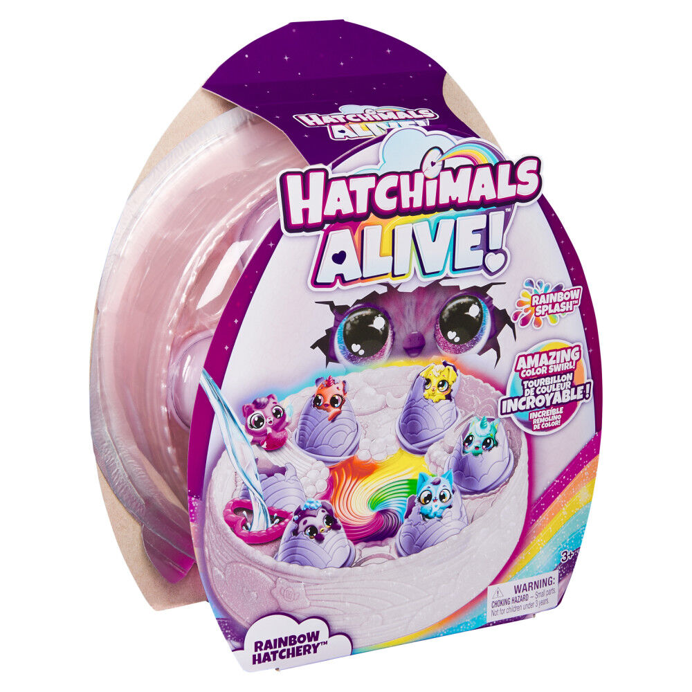 Hatchimals Alive Rainbow Hatchery Toy with 6 Mini Figures in Color Reveal Eggs 10 Accessories
