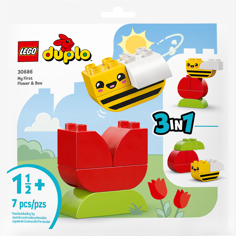 LEGO DUPLO My First Flower & Bee Building Toy - Build 3 Different Ways ...