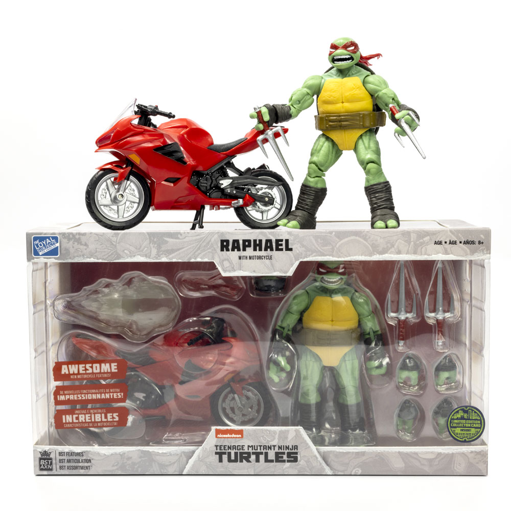 TMNT BST AXN + VEHICLE Raphael Comic with Red Motorcycle | Toys R Us Canada