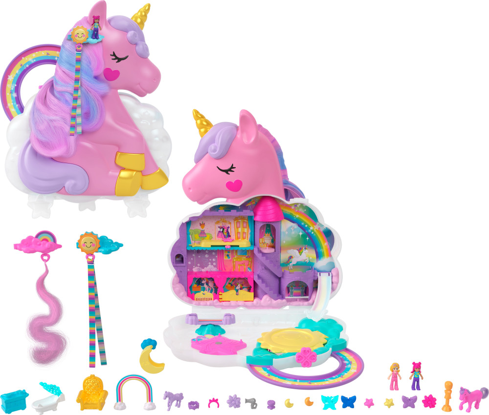 Polly Pocket Rainbow Unicorn Salon Playset | Toys R Us Canada