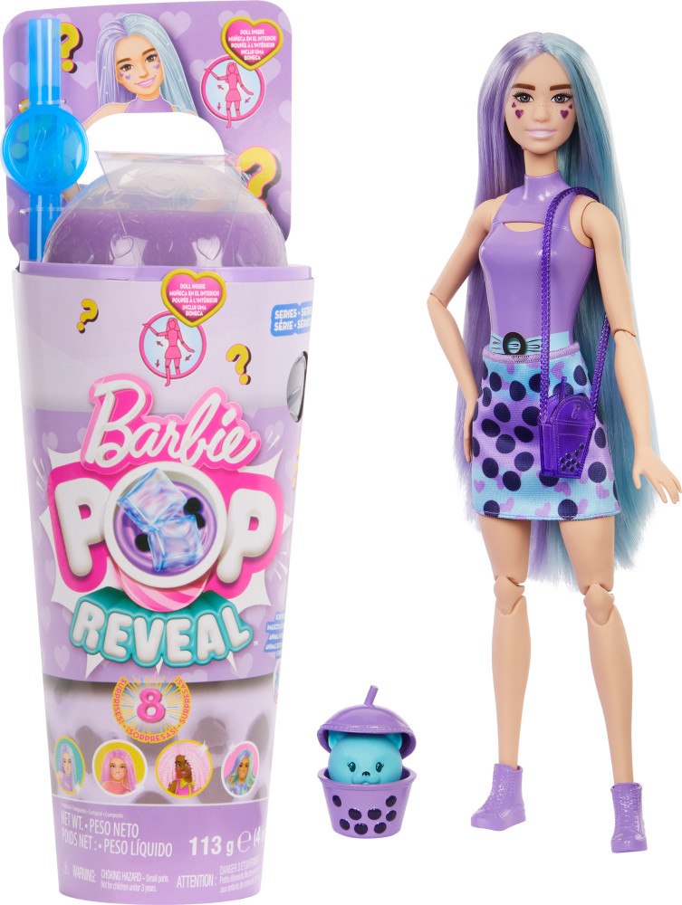 Barbie Pop Reveal Bubble Tea Series Doll & Accessories Set with Taro ...