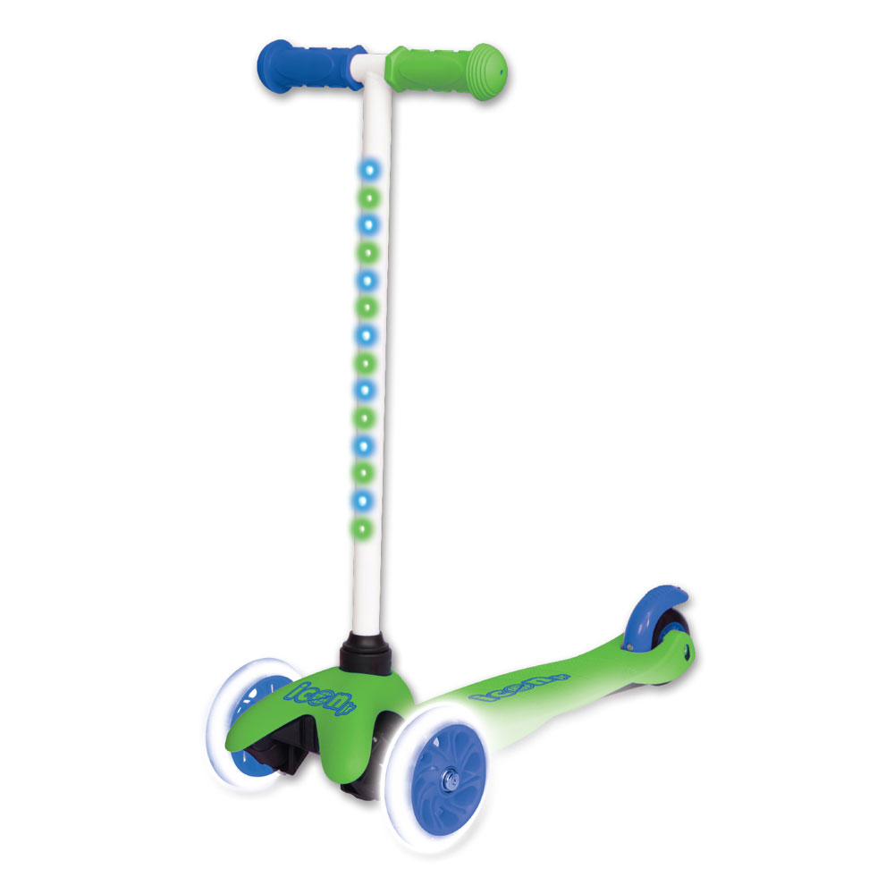 ICON Super Bright Light Up 3 Wheel Scooter - Blue and Green - R ...
