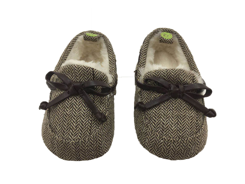 First Steps Brown Herringbone Slippers Size 1, 0-3 months | Toys R Us ...