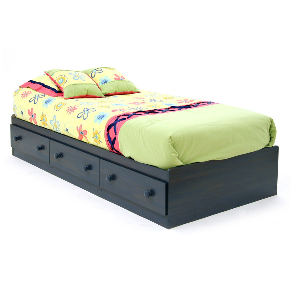 Summer Breeze Bed with Storage - Mates Bed with 3 Drawers - Blueberry ...