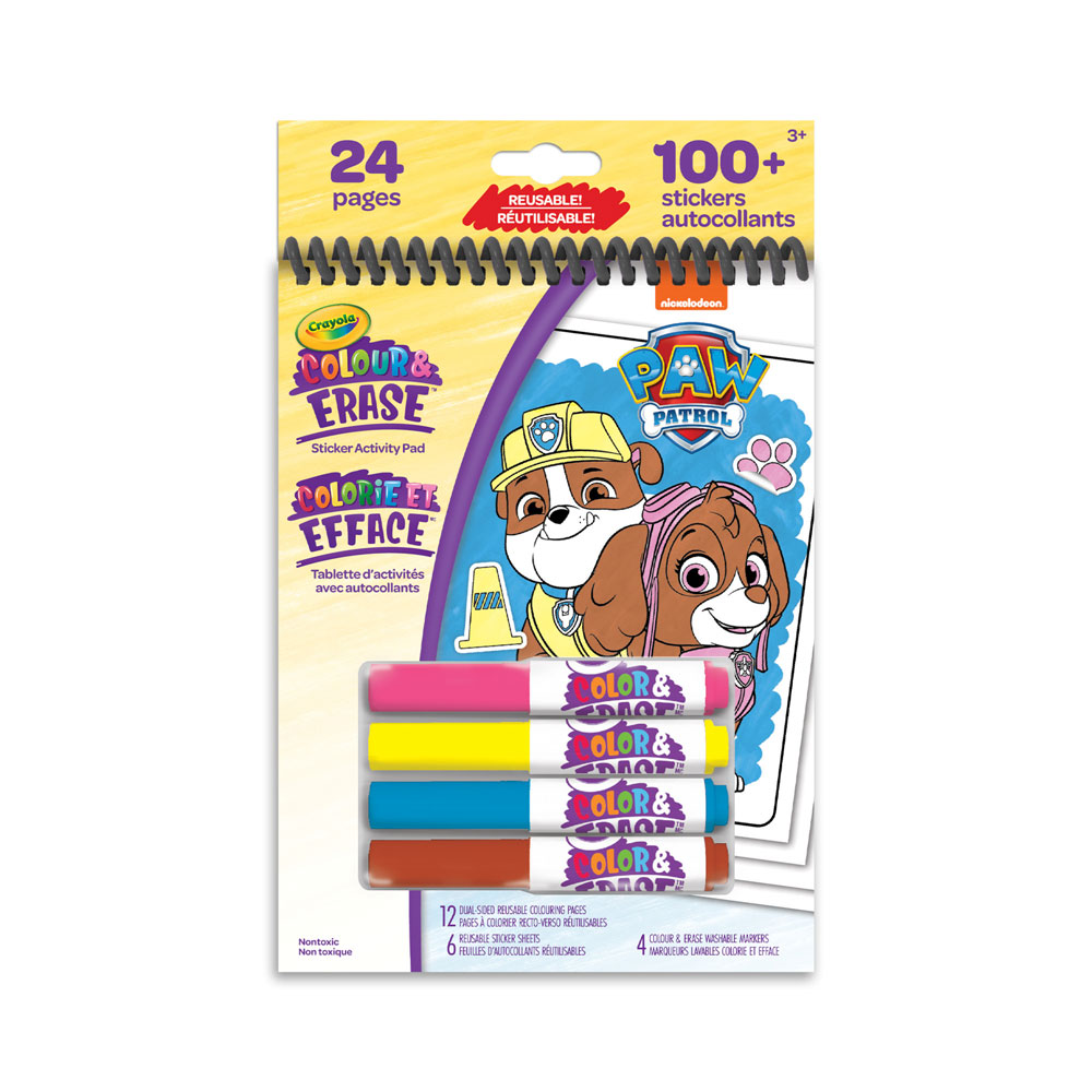 Crayola Colour & Erase Reusable Sticker Activity Pad, Paw Patrol | Toys ...