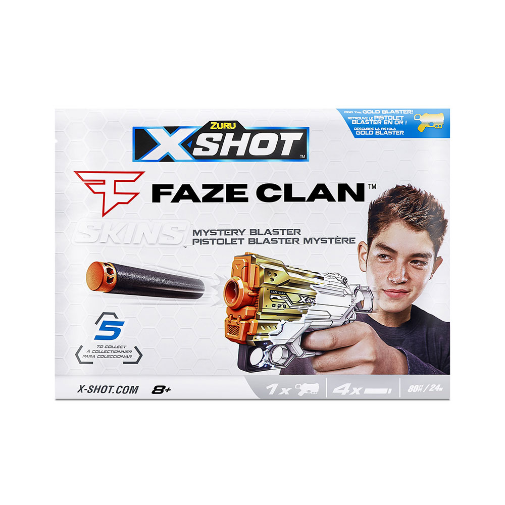 X-Shot Skins FaZe Clan Menace Mystery Blaster (4 Darts) by ZURU | Toys ...