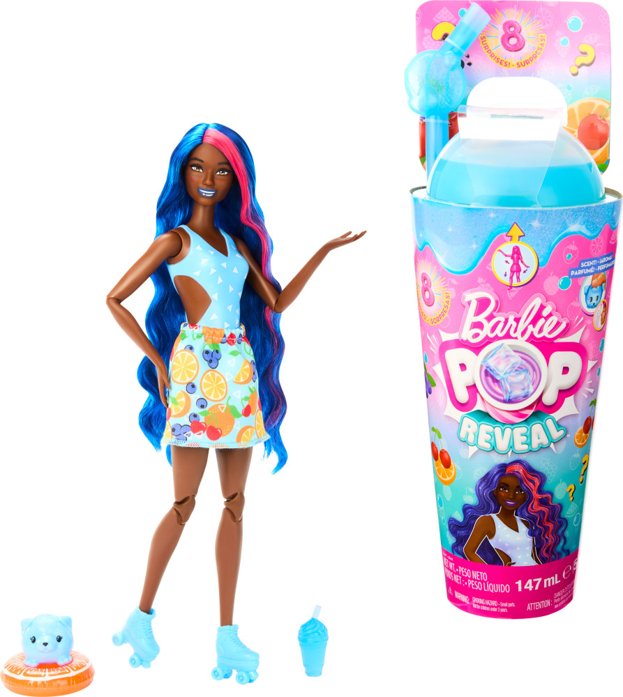 Barbie Pop Reveal Poupée de la série Fruit, thème punch avec 8 ...
