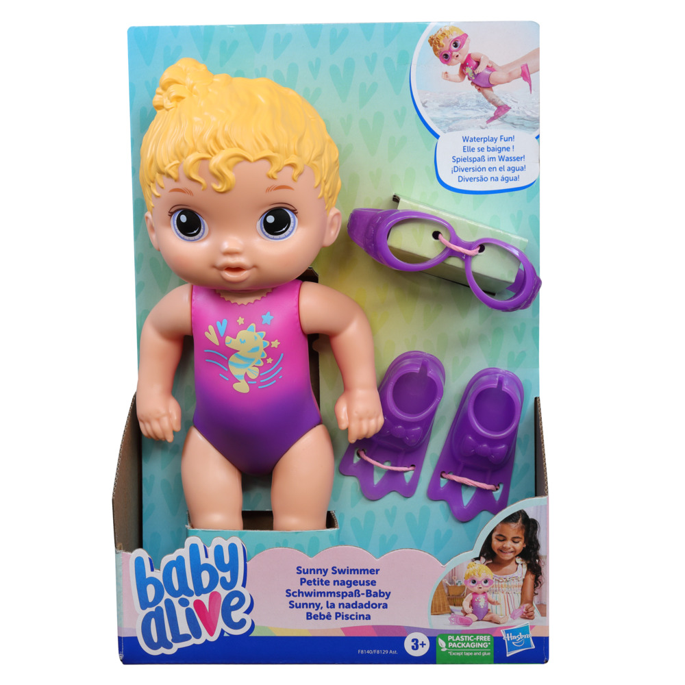 Baby Alive Petite nageuse, poupée de 25 cm, poupée de baignade | Toys R ...