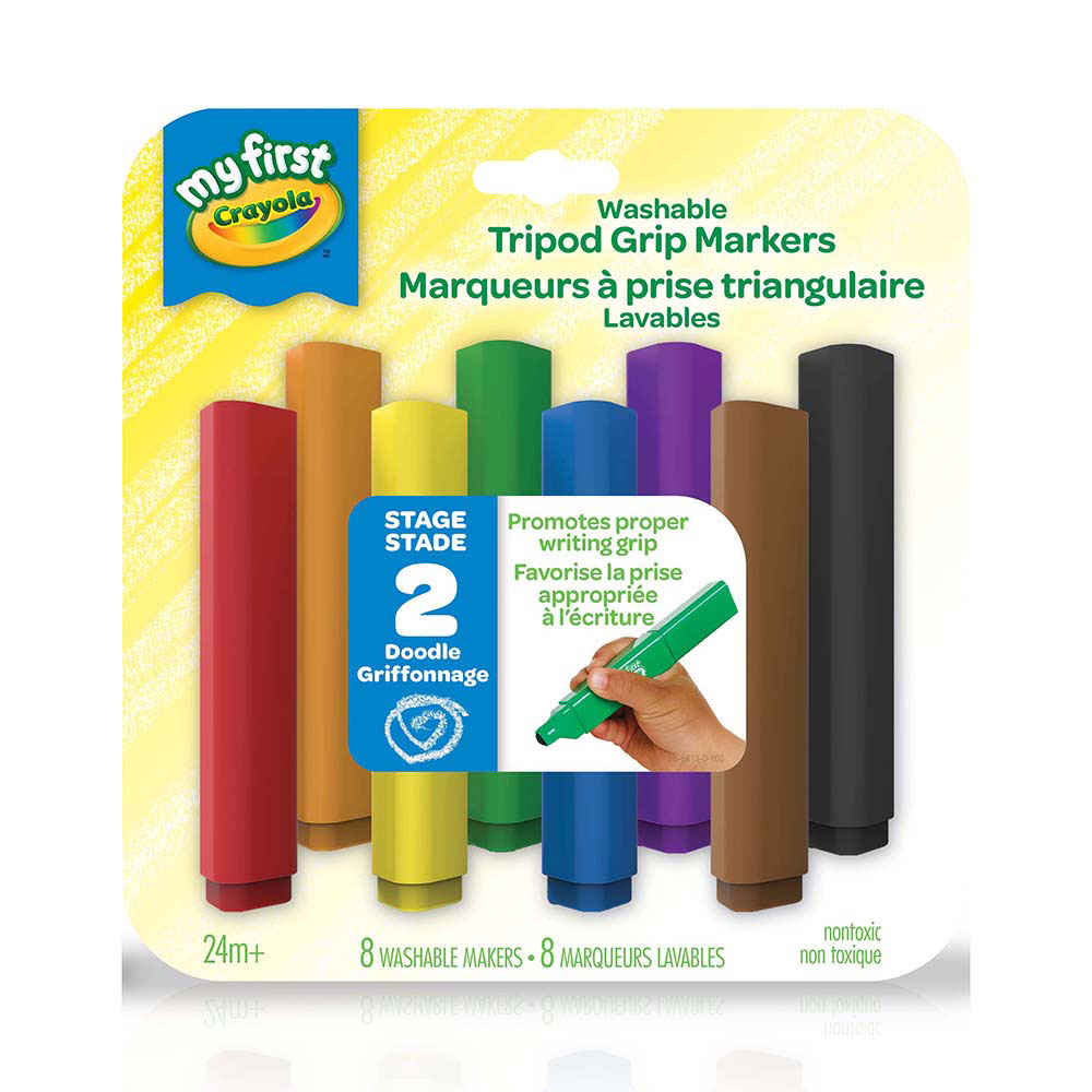 Crayola - Marqueurs à prise triangulaire lavables Crayola My First ...