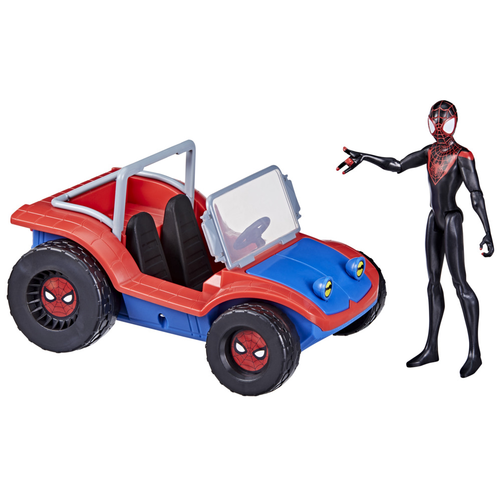 Marvel Spider-Man Spider-Mobile 6-Inch-Scale Vehicle with Miles Morales ...