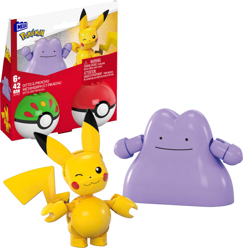 MEGA Pokémon Poké Ball 2-Pack Building Toy Kits with 2 Action Figures ...