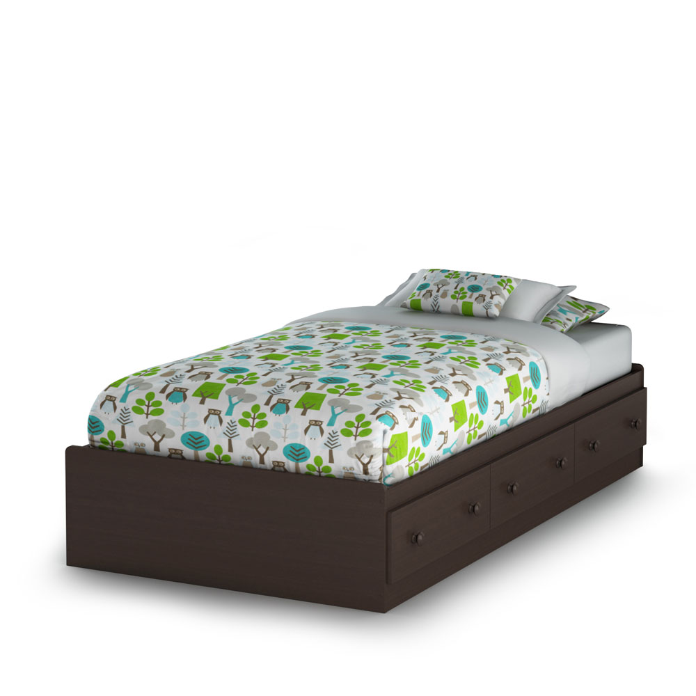 Summer Breeze Bed with Storage - Mates Bed with 3 Drawers - Chocolate ...