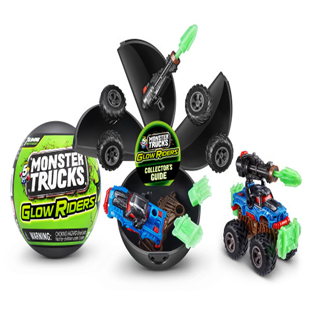 Zuru 5 Surprise Monster Trucks Glow Riders Series 2 Mystery Collectible ...