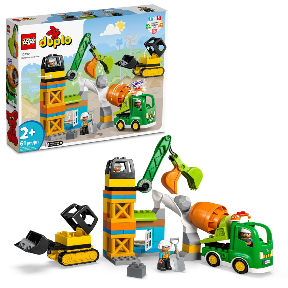 LEGO DUPLO Town Construction Site 10990 Building Toy Set (61 Pieces ...