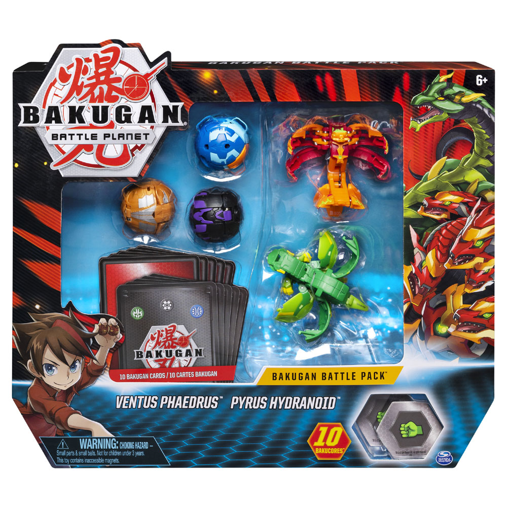 Bakugan, Battle Pack 5-Pack, Ventus Phaedrus and Pyrus Hydranoid | Toys ...
