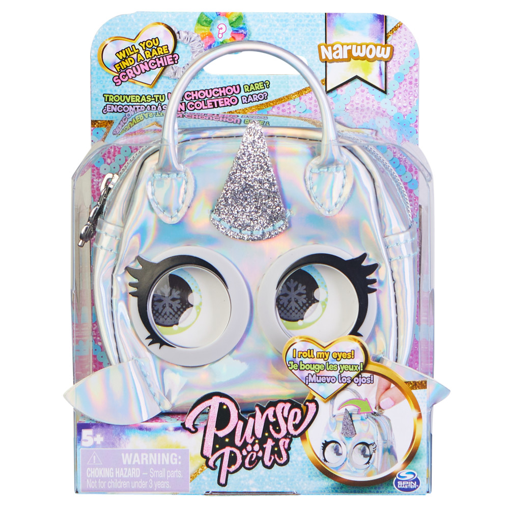 Purse Pets Micros, Narwow Narwhal Stylish Small Purse with Eye Roll ...