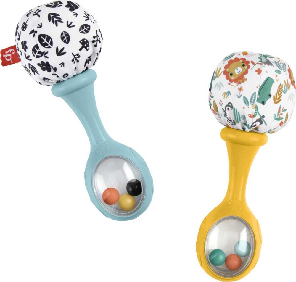 Fisher-Price Baby Rattle 'n Rock Maracas Toys, Set of 2 for Infants 3 ...