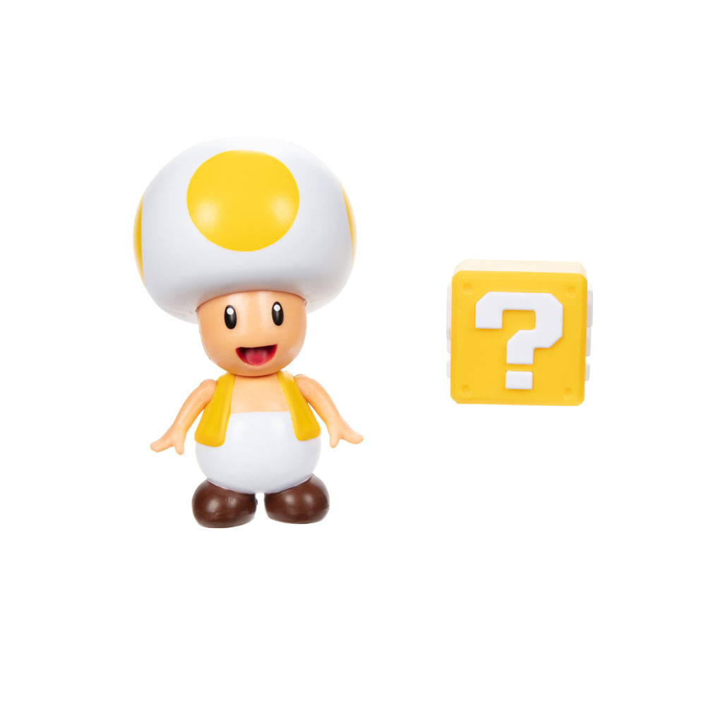 Super Mario 4 Inch Figure - Yellow Toad with Question Block | Toys R Us ...