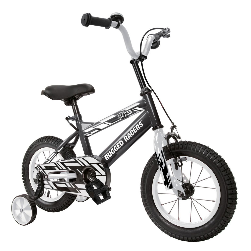 Rugged Racer 16 Inch Kids Bike with Training Wheels- Black - English ...