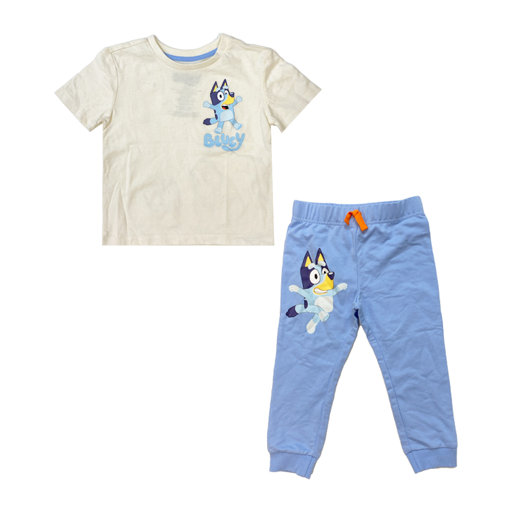 Bluey - 2 PC Tee and Jogger Set - Off White / Blue - Size 3T - Toys R ...