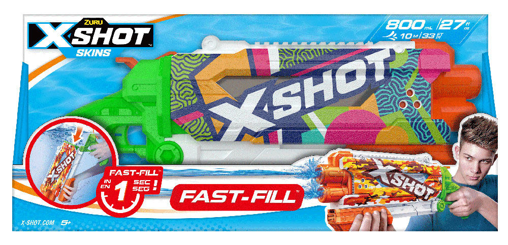 Zuru X-Shot Water Fast-Fill Skins Pump Action Water Blaster Ripple ...