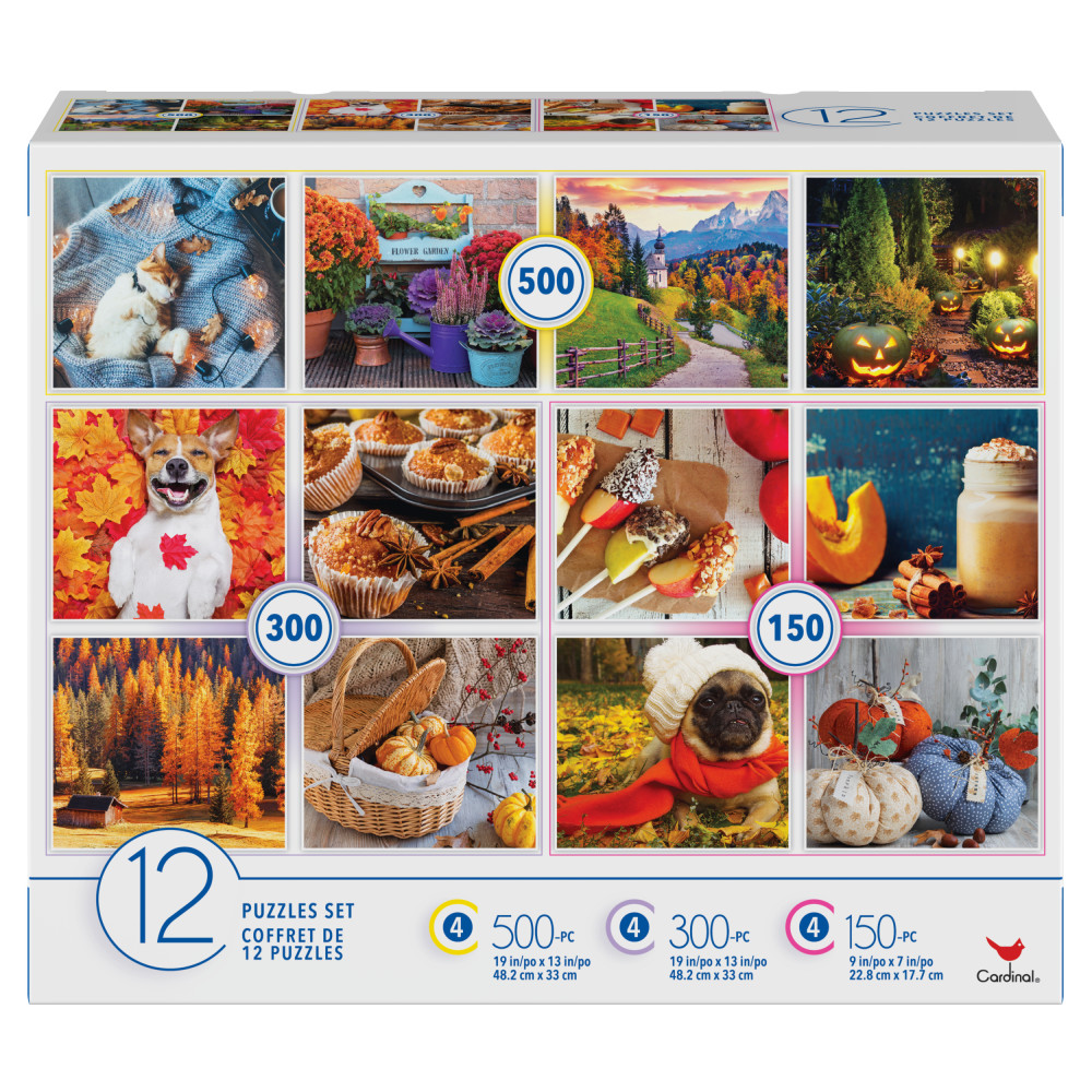 12 Jigsaw Puzzle Bundle, Fall Autumn Leaves Outdoor Landscape, 500, 300 ...