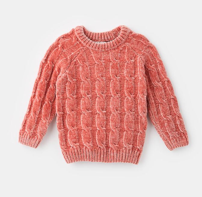 chic chenille crew neck sweater