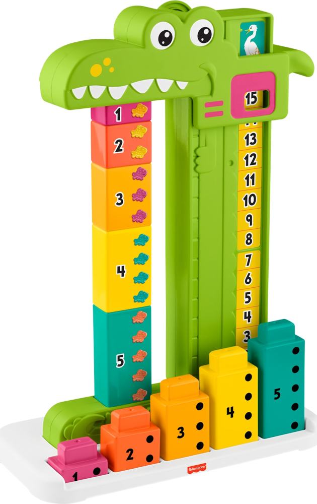 Fisher-Price Adding Alligator Educational Toy with 10 Stacking Blocks ...