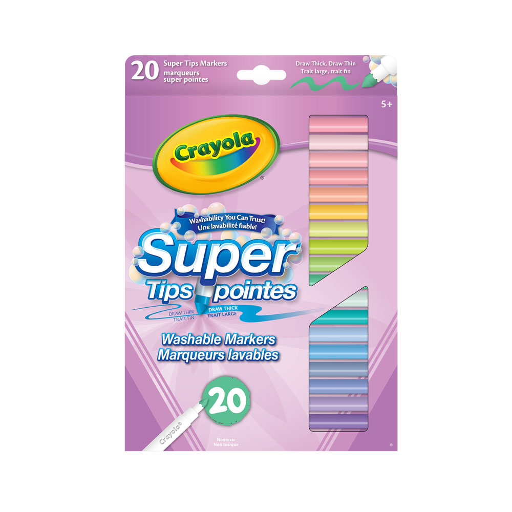 Crayola Super Tips Pastel Washable Markers, 20 Count | Toys R Us Canada