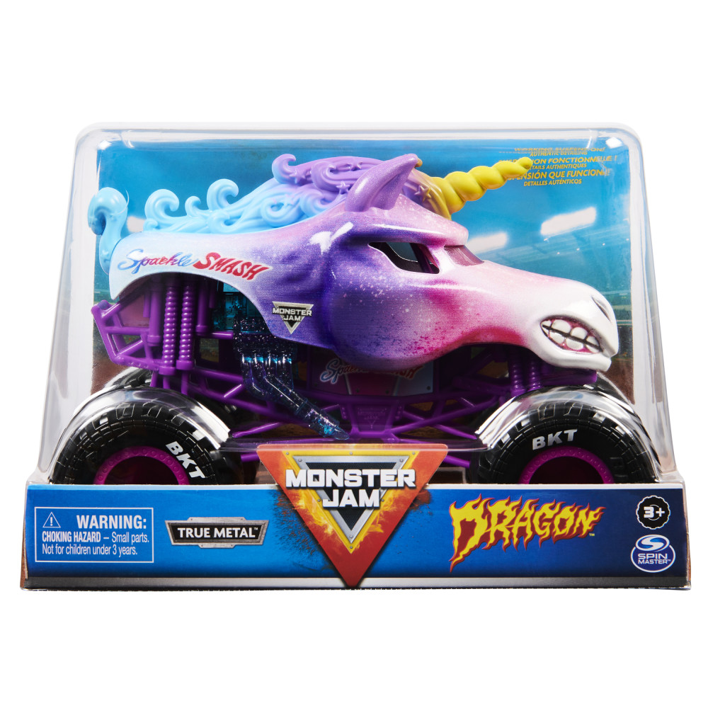 Monster Jam, Official Sparkle Smash Monster Truck, Collector Die-Cast ...