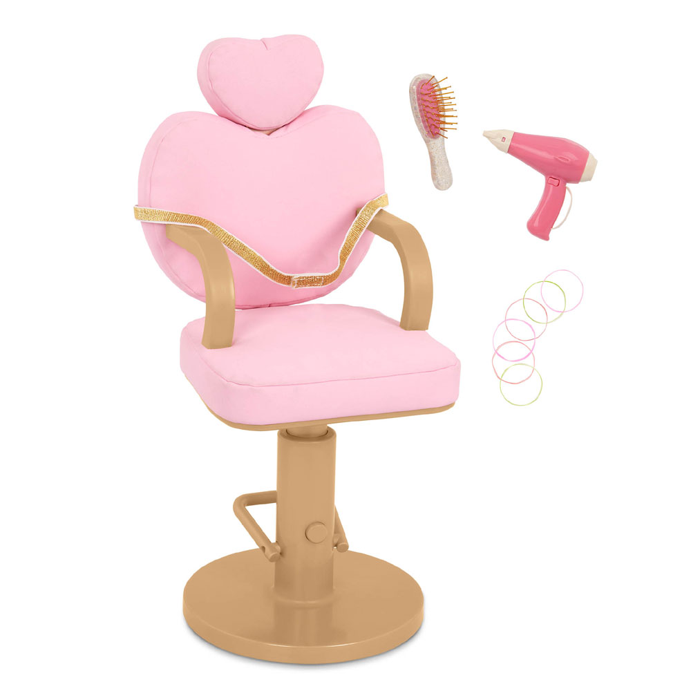 Our Generation Sweet Styles Salon Chair Hair Styling Accessory Set for ...