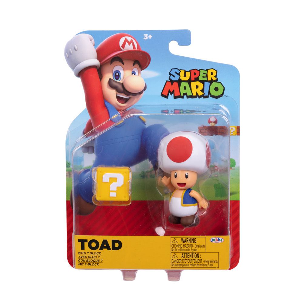 Super Mario 4 Inch Figure - Red Toad with Question Block | Toys R Us Canada