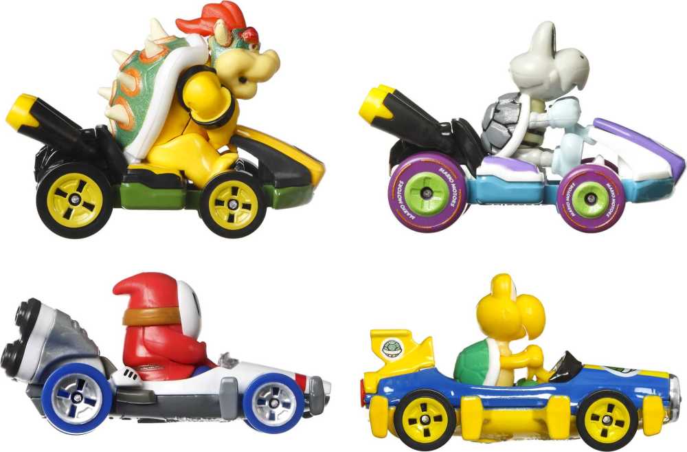 Hot Wheels - Mario Kart Vehicle 4-Pack with 1 Exclusive Collectible ...