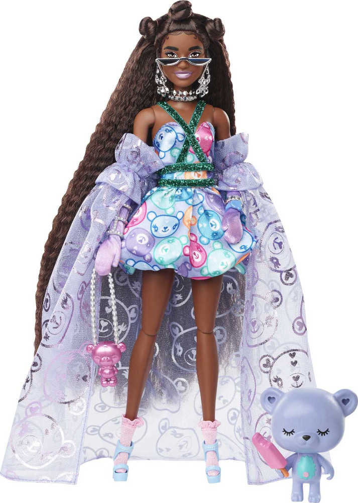 Barbie Extra Fancy Doll in Teddy-Print Gown with Pet | Toys R Us Canada
