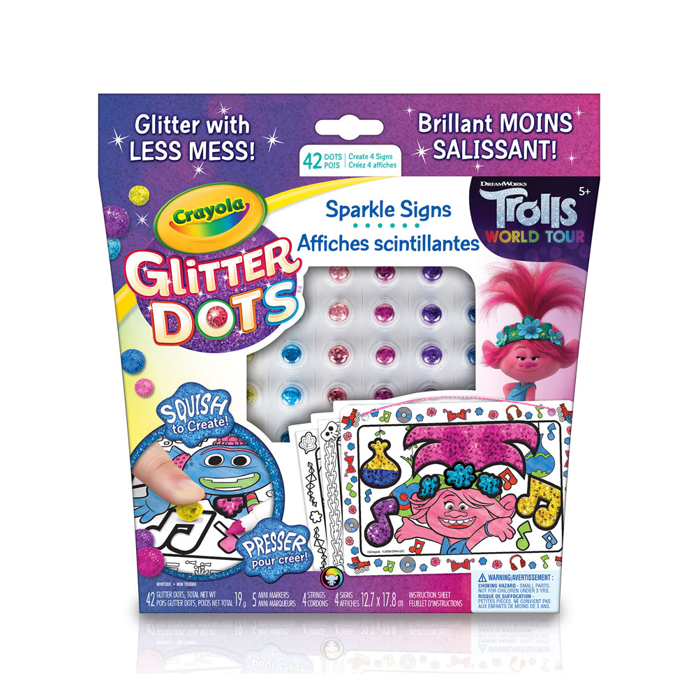 Crayola Glitter Dots Sparkle Signs, Trolls World Tour | Toys R Us Canada