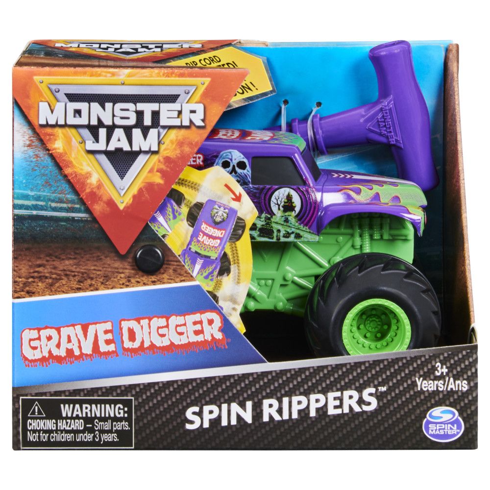 Monster Jam, Official Grave Digger Spin Rippers Monster Truck, 1:43 ...