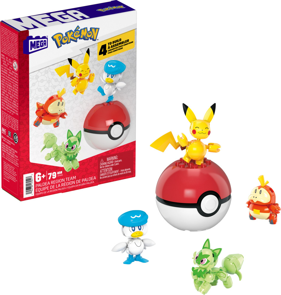 MEGA Pokémon Building Toy Kit with 4 Action Figures and 1 Poké Ball (79 ...