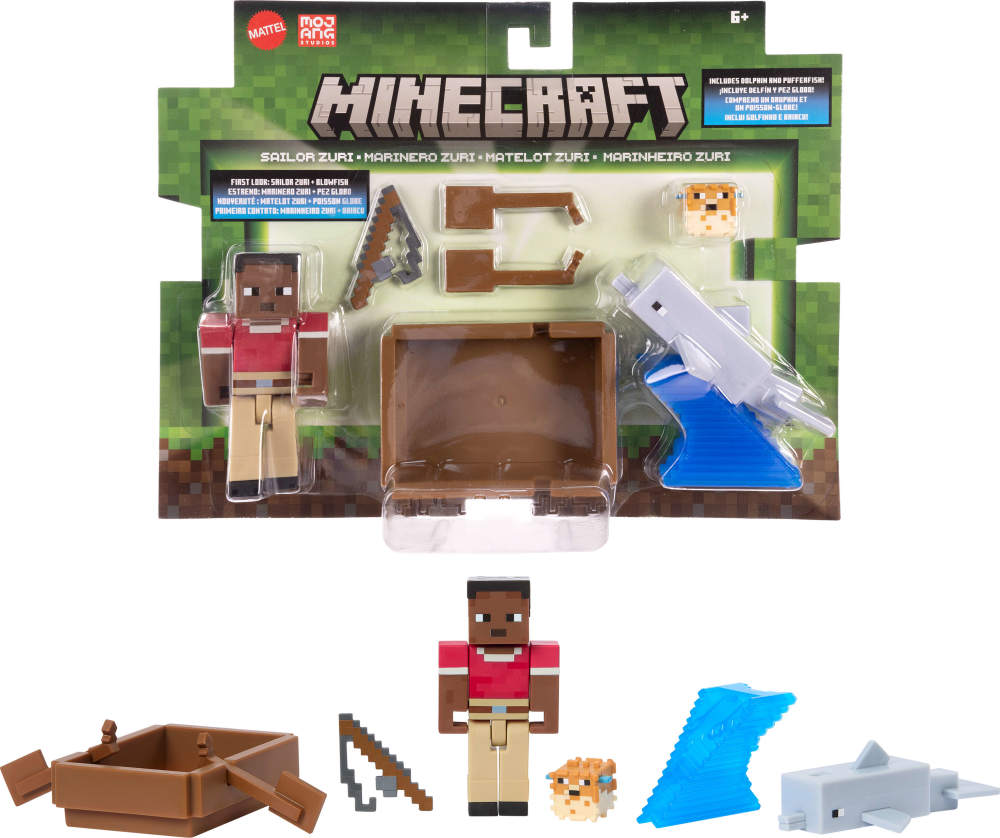 Minecraft Sailor Zuri Figure & Accessories 2-Pack, 3.25-inch Scale ...
