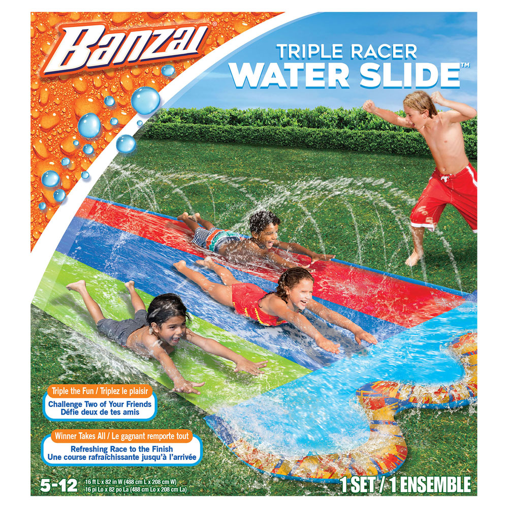 Banzai 16''L Triple Racer Water Slide | Toys R Us Canada