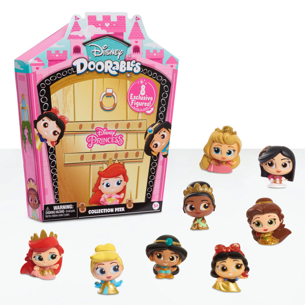Disney Doorables Glitter and Gold Princess Collection Peek, Includes 8 ...