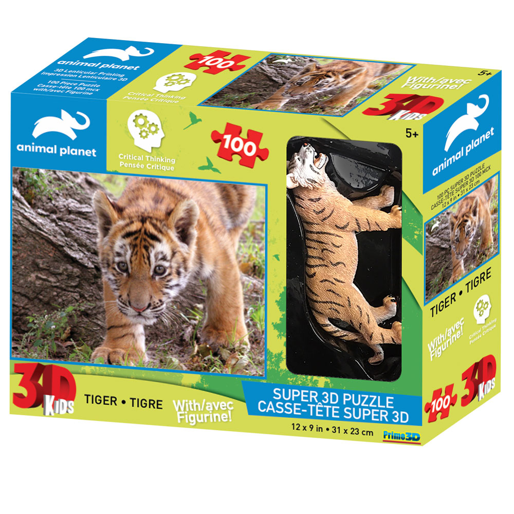Animal Planet: Tiger - 100 Piece 3D Puzzle with Figure | Toys R Us Canada