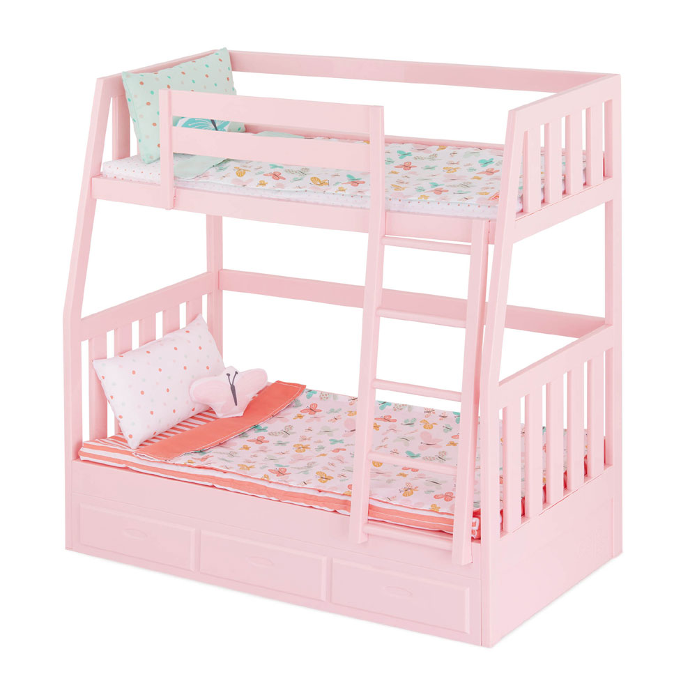 Our Generation Dreams for Two 18-inch Doll Butterfly-Themed Bunk Bed ...