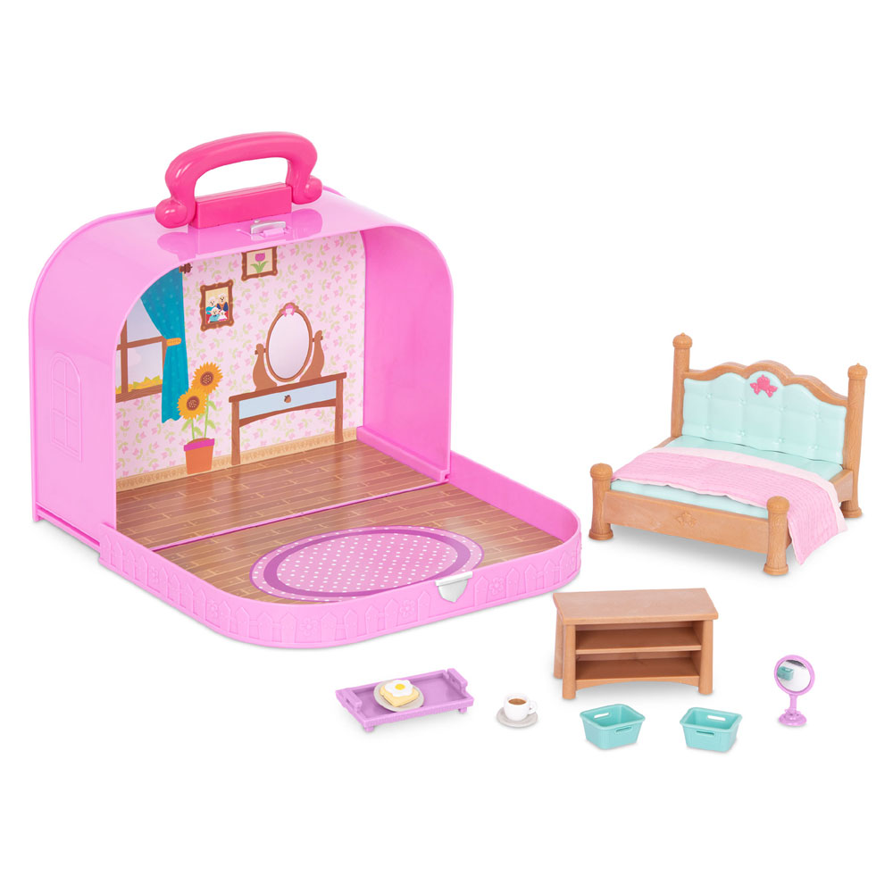 Li'l Woodzeez, Travel Suitcase Bedroom Playset in Carry Case | Toys R ...