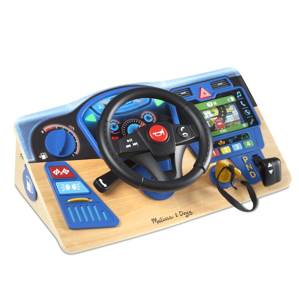 Melissa & Doug - Vroom & Zoom Interactive Wooden Dashboard Steering ...