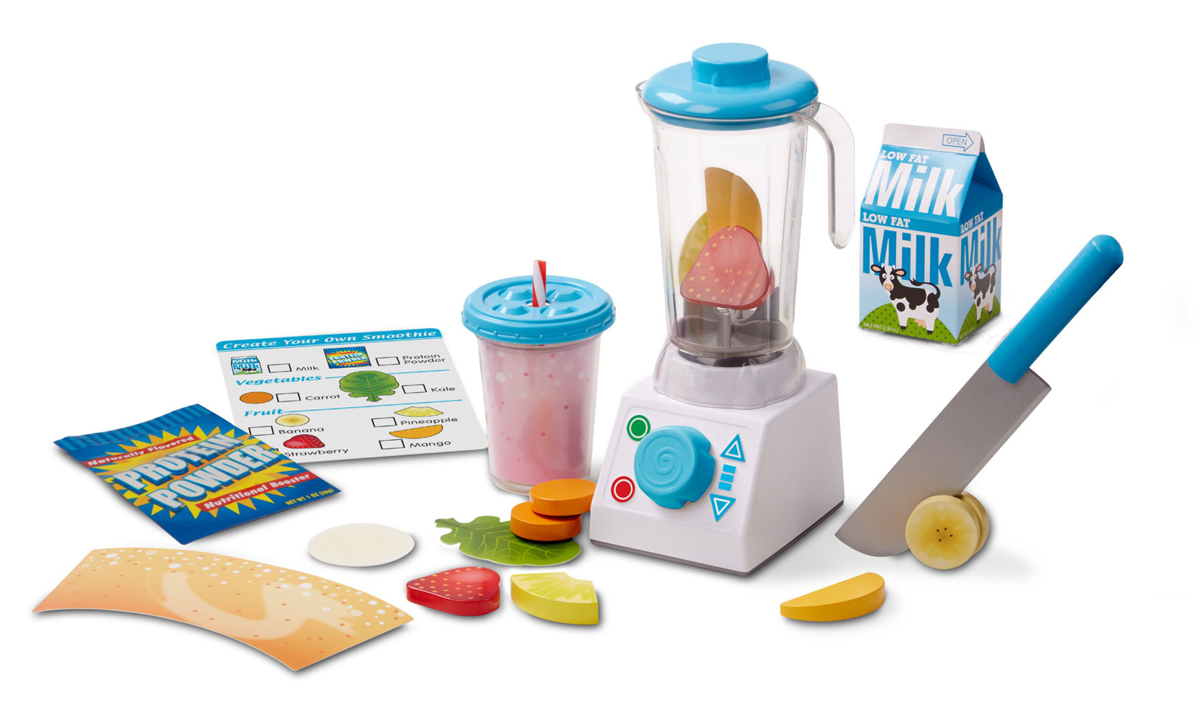 Melissa & Doug Smoothie Maker Blender Set with Play Food - styles may ...