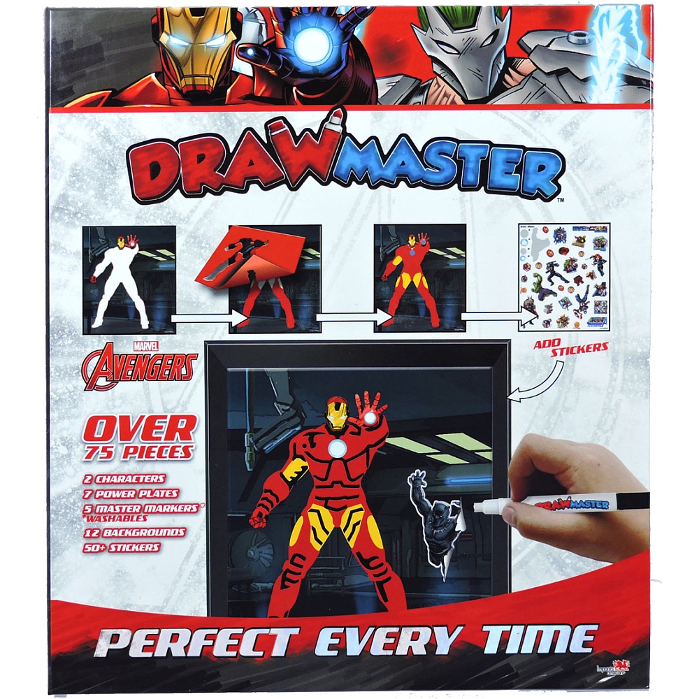 Drawmaster Marvel Avengers Exclusive Drawing Kit - Iron Man & Whiplash ...