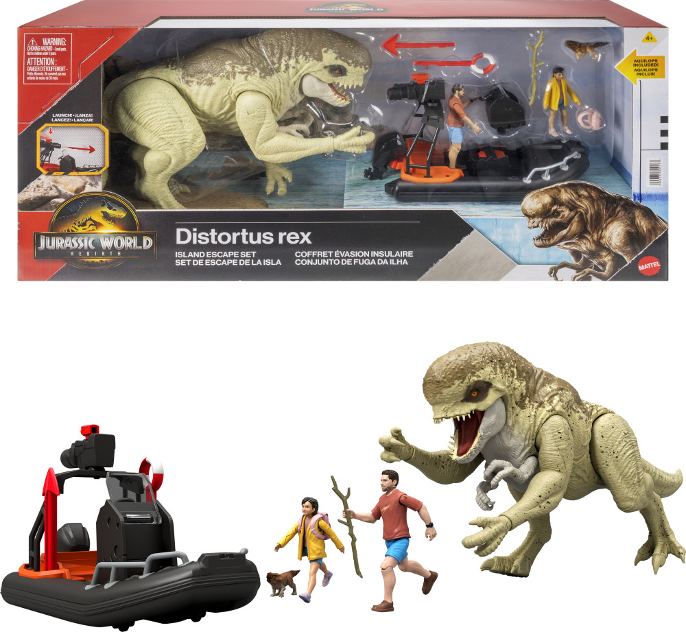 Jurassic World Rebirth Storypack with Raft, Distortus Rex, Adult, Child ...