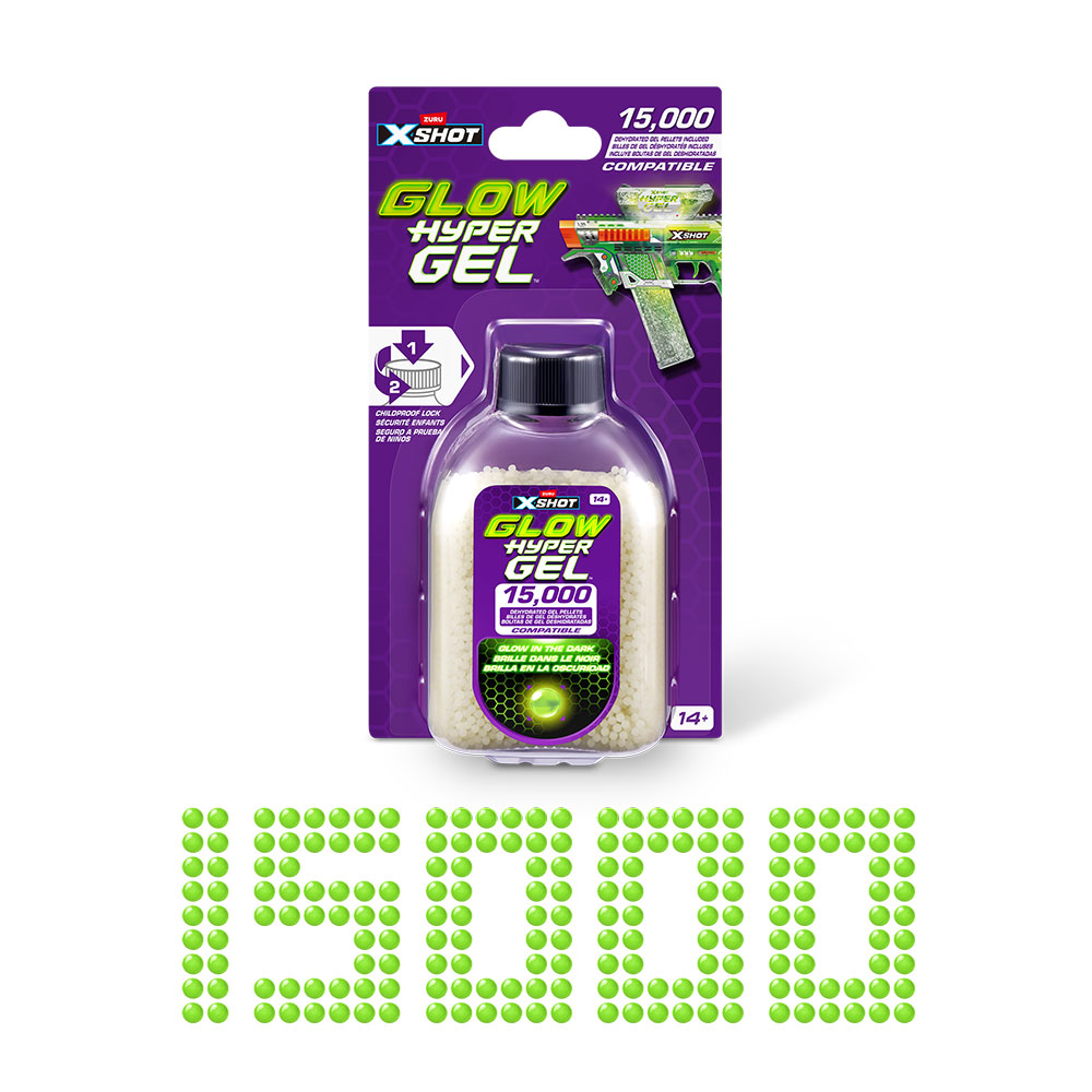 XSHOT Hyper Gel Glow Pellet Refill Pack (15,000 Hyper Gel Pellets) by ...