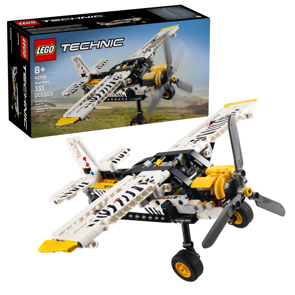 LEGO Technic Bush Plane Toy - Model Airplane Gift with Spinning ...
