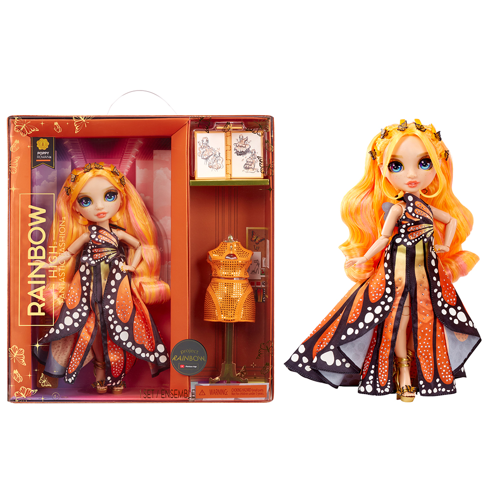 Rainbow High Fantastic Fashion Poppy Rowan - Orange 11" Fashion Doll ...